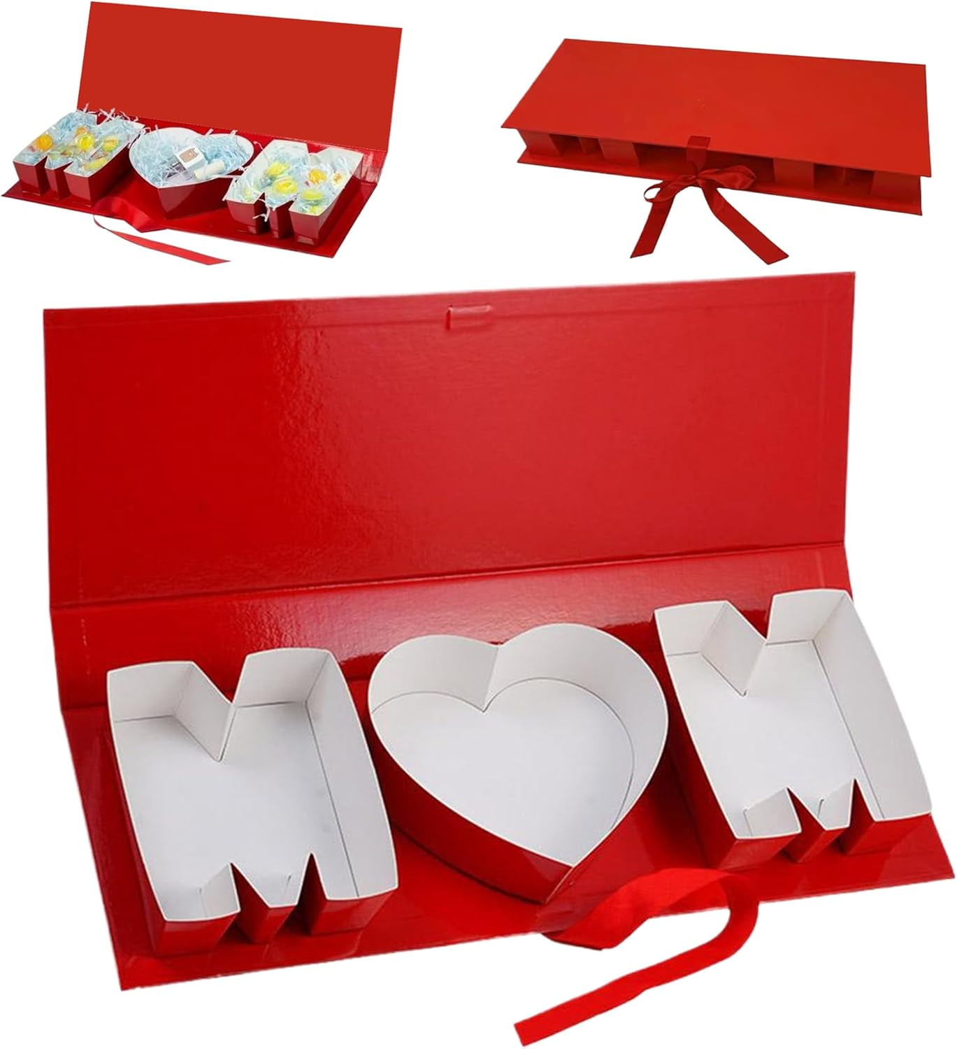 qczoyp Fillable Cardboard Letters MOM Gift Box: Mother's Day Flower ...