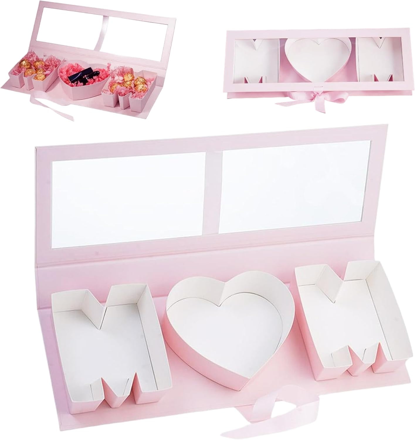 qczoyp Fillable Cardboard Letters MOM Gift Box: Mother's Day Flower ...