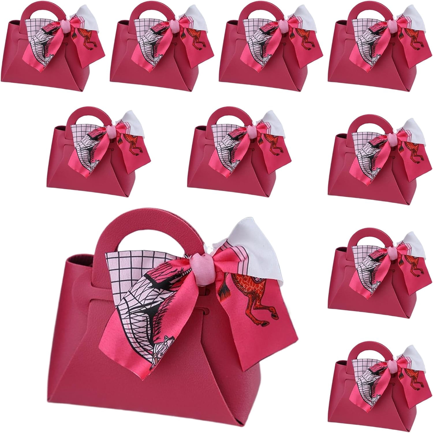 qczoyp Leather Gift Bags with Handles: 10 Pcs Party Favor Bags with ...