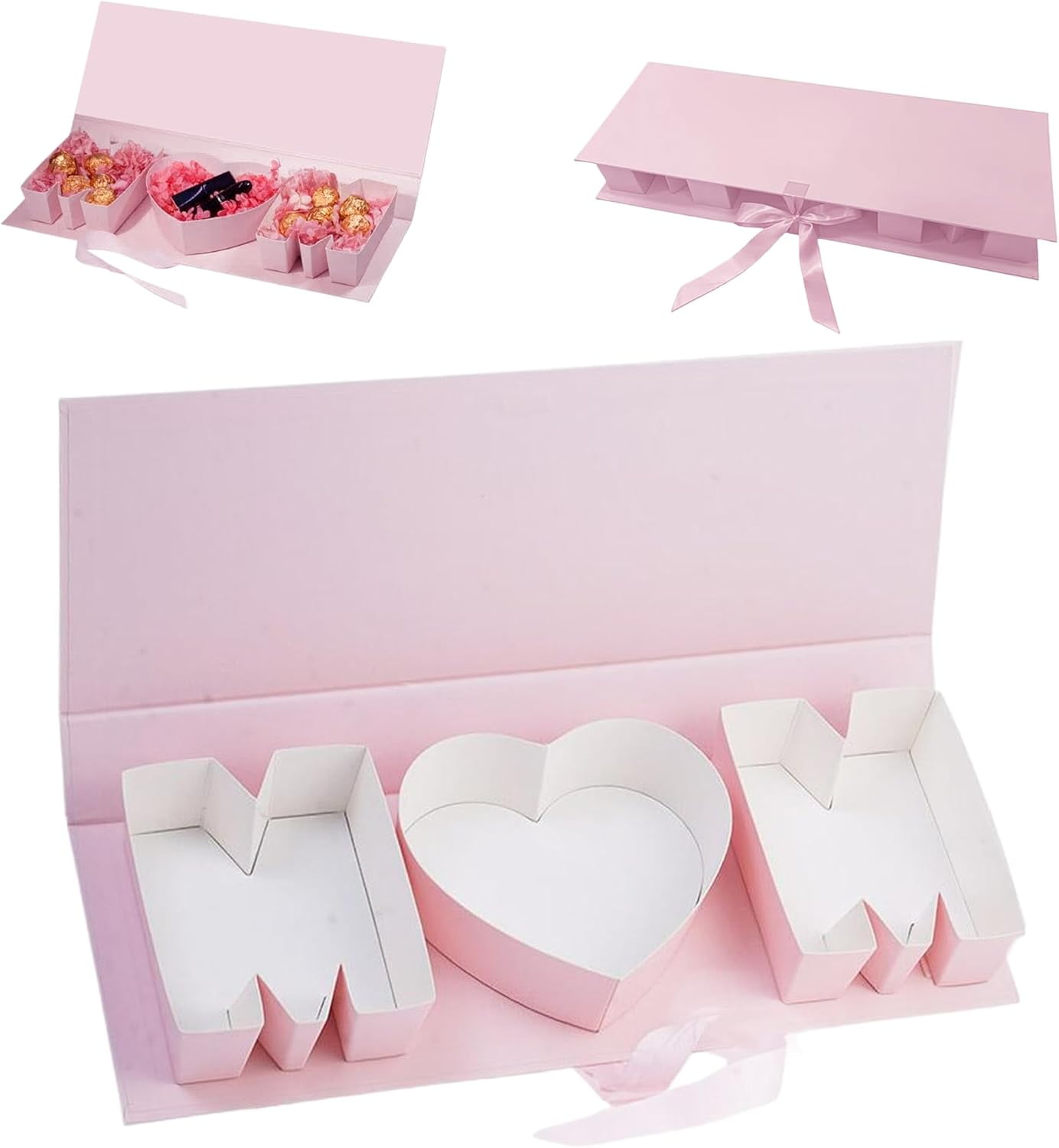 qczoyp Modern Fillable Cardboard Letters MOM Gift Box: Mother's Day ...