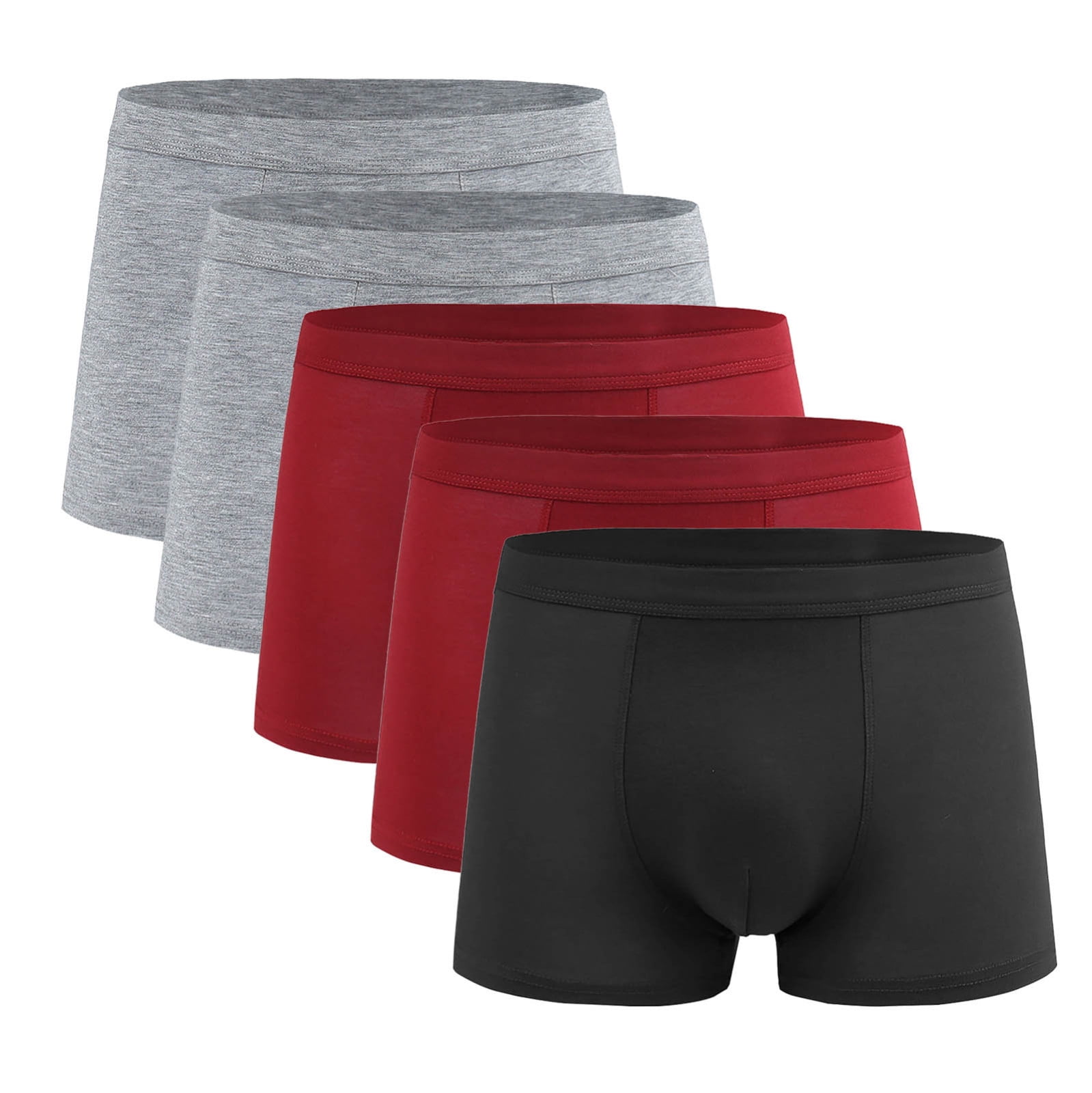 qelini 5 Pack Boxers Briefs for Men Colorful Plus Size Elastic Waist ...