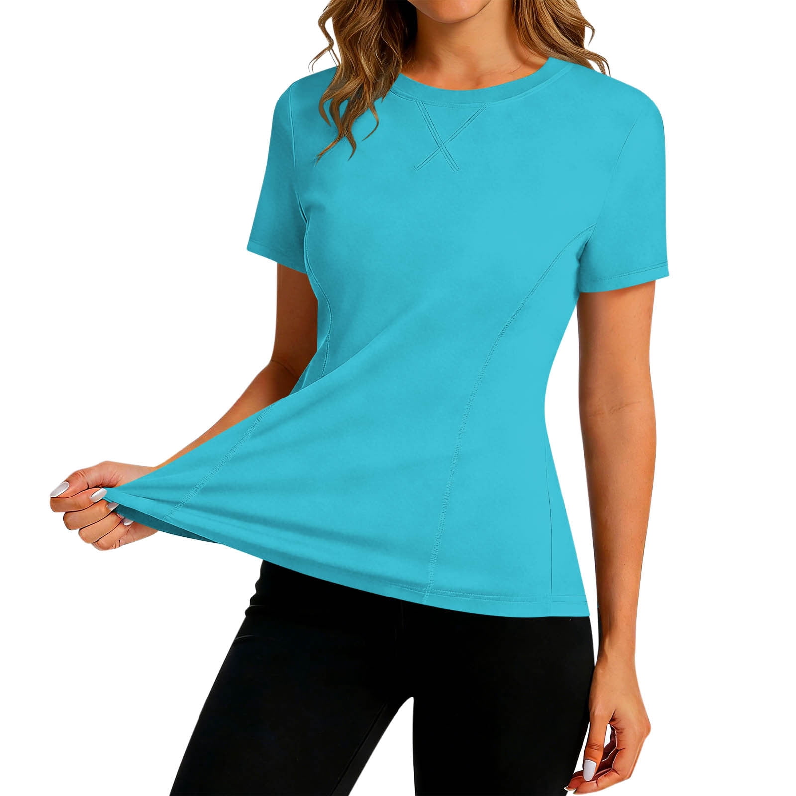 qelini Womens Sun Shirts UV Protection Shirt Short Sleeve Quick Dry ...