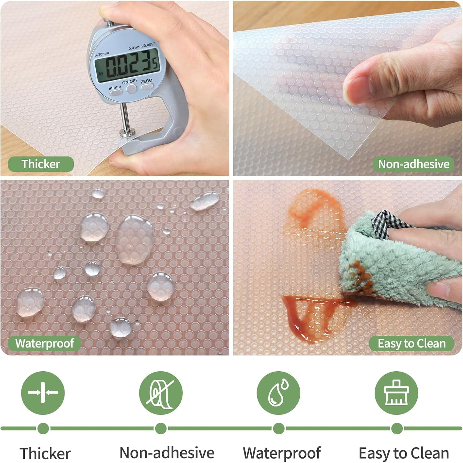 qewtrs 24 inch x 20 ft Kitchen Cabinets Liner Non-Stick Drawer Mats EVA ...