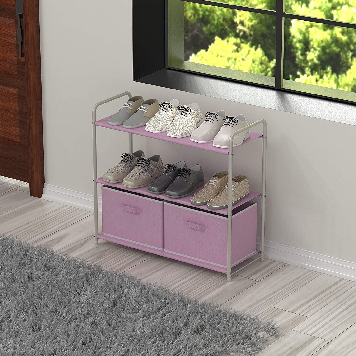 qewtrs 3-Tier Closet Storage with 2 Drawers Beige gtr - Walmart.com