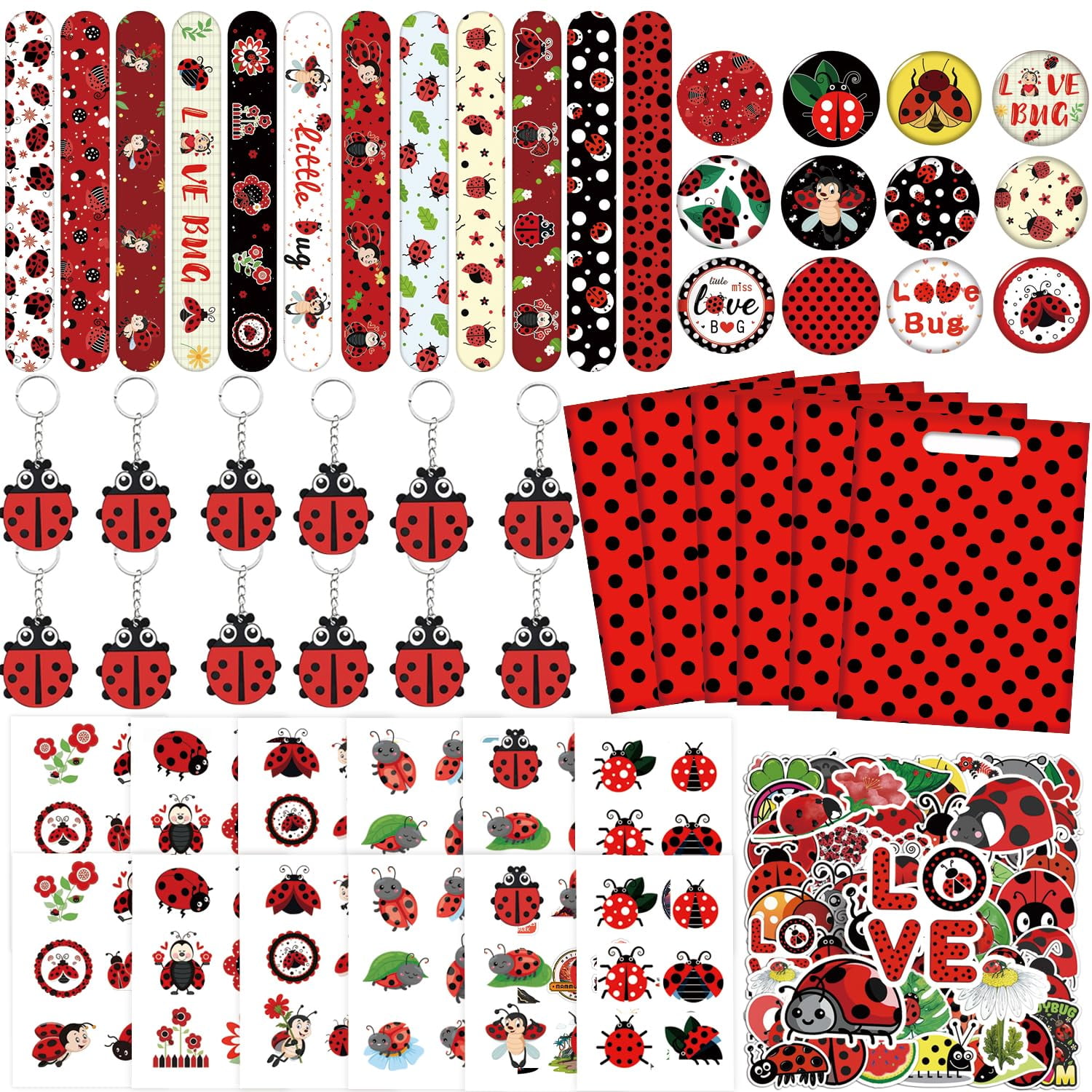 qhqqwzxqc 110PCS Ladybug Party MMF7 Favors Bug Insect Temporary Tattoos ...