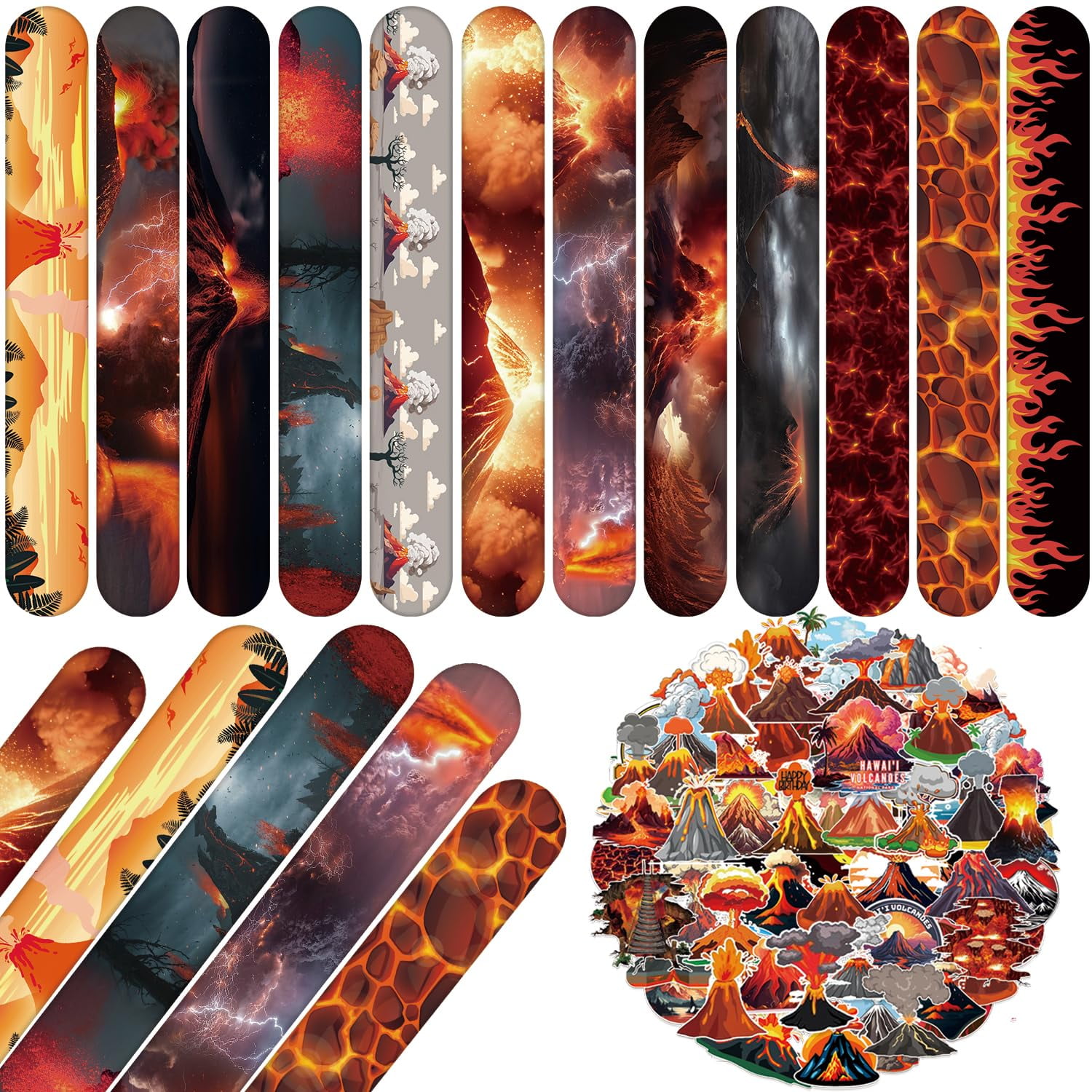 qhqqwzxqc 74PCS Volcano Party MMF7 Favors Include 24Pcs Hot Lava Slap ...