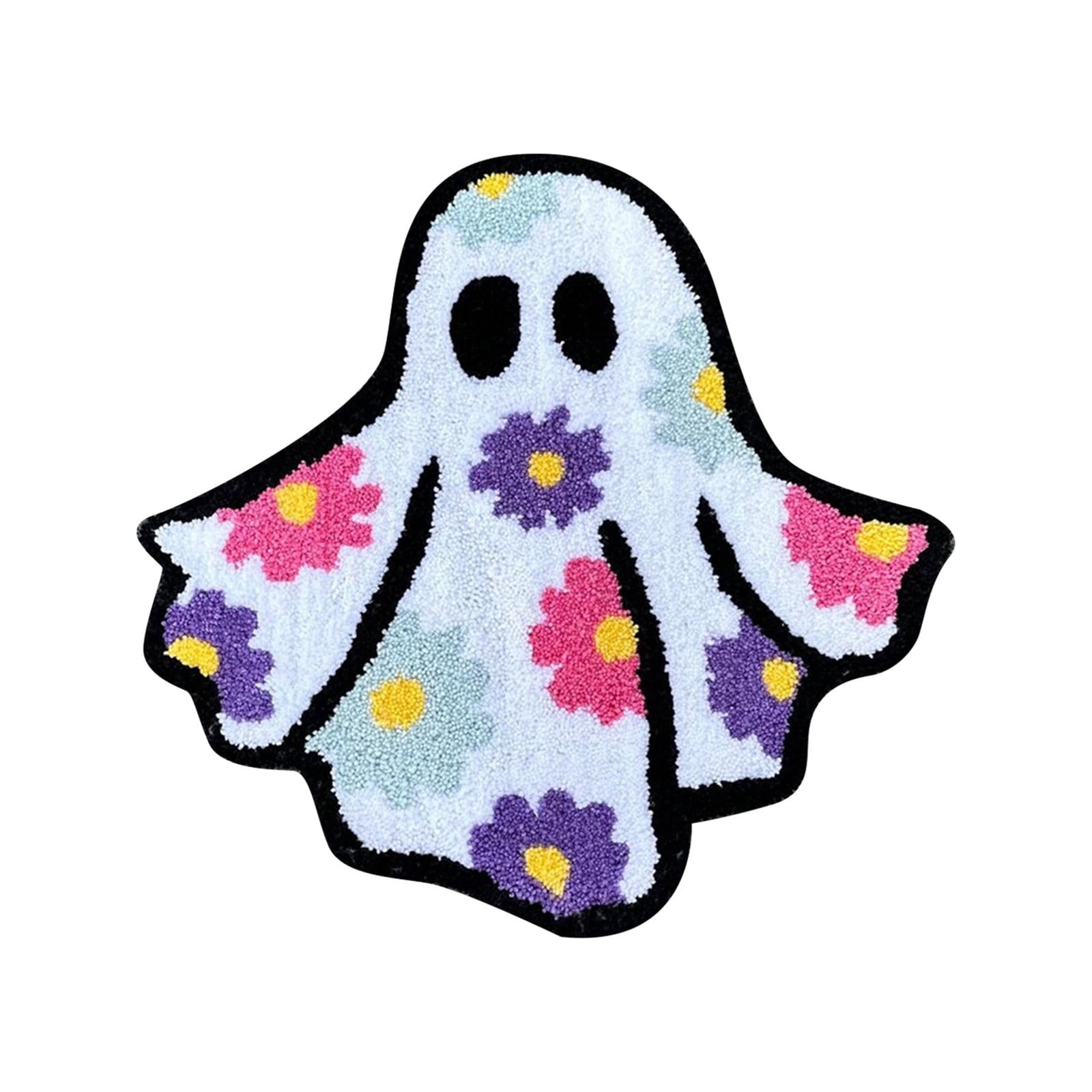 qiangxu,Cute Ghost Shaped Halloween Bath Mats,Boho Floral Floor Mats ...
