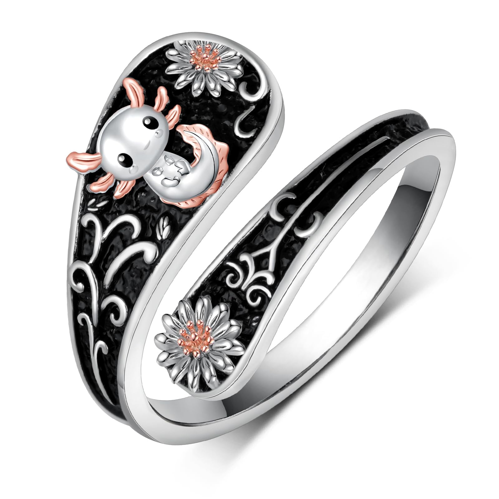 qielizhu Axolotl Ring 925 Sterling Silver Axolotl Spoon Rings Axolotl ...