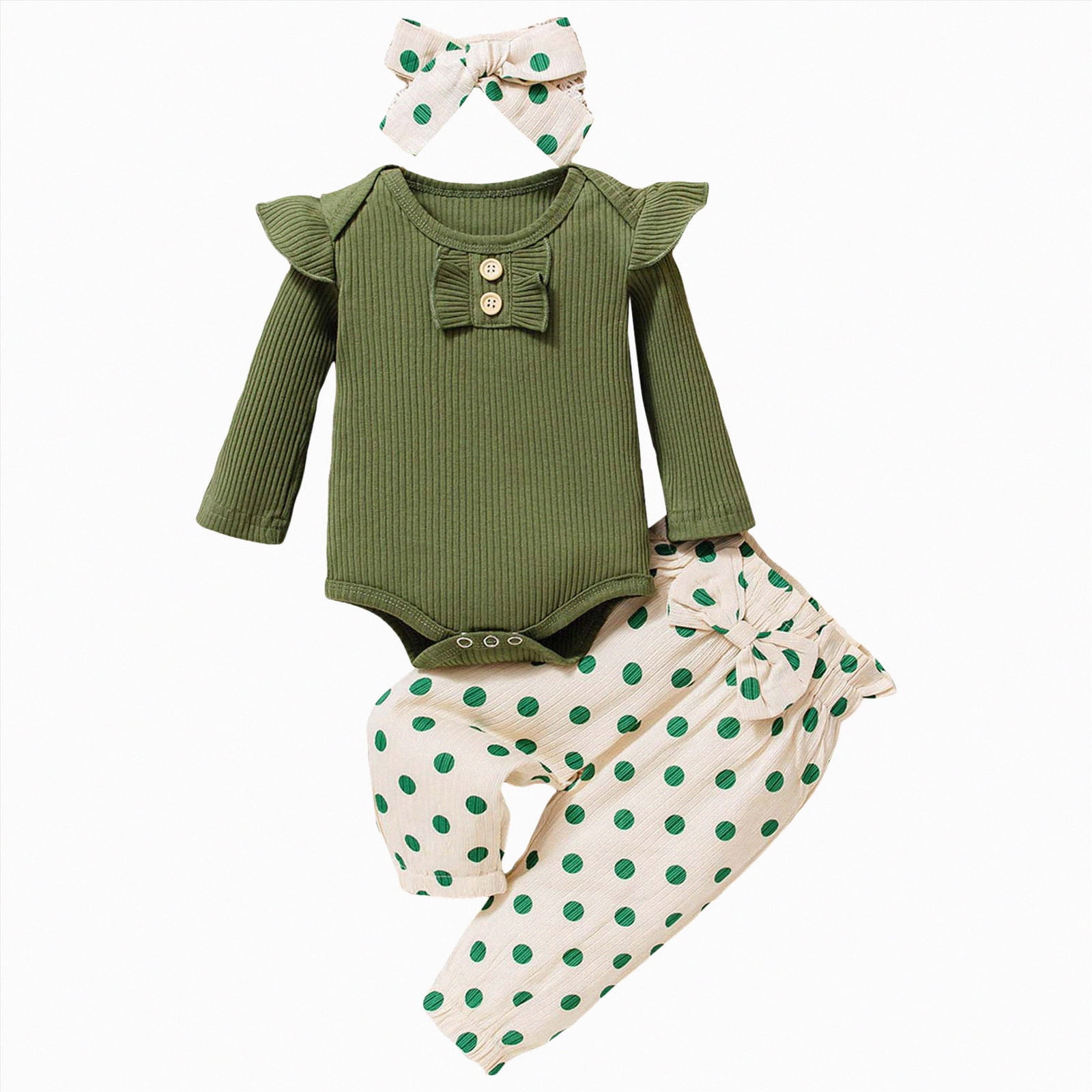 qiiinnHk Baby Girl Clothes Outfits Cute Rib Knit Romper Print Pant Fall ...
