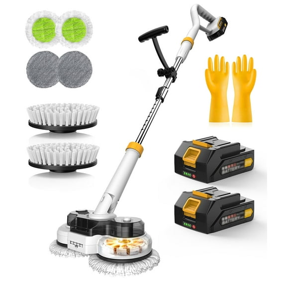 qimedo 800RPM Cordless Electric Mop, 6000mAh Battery Electric Power ...