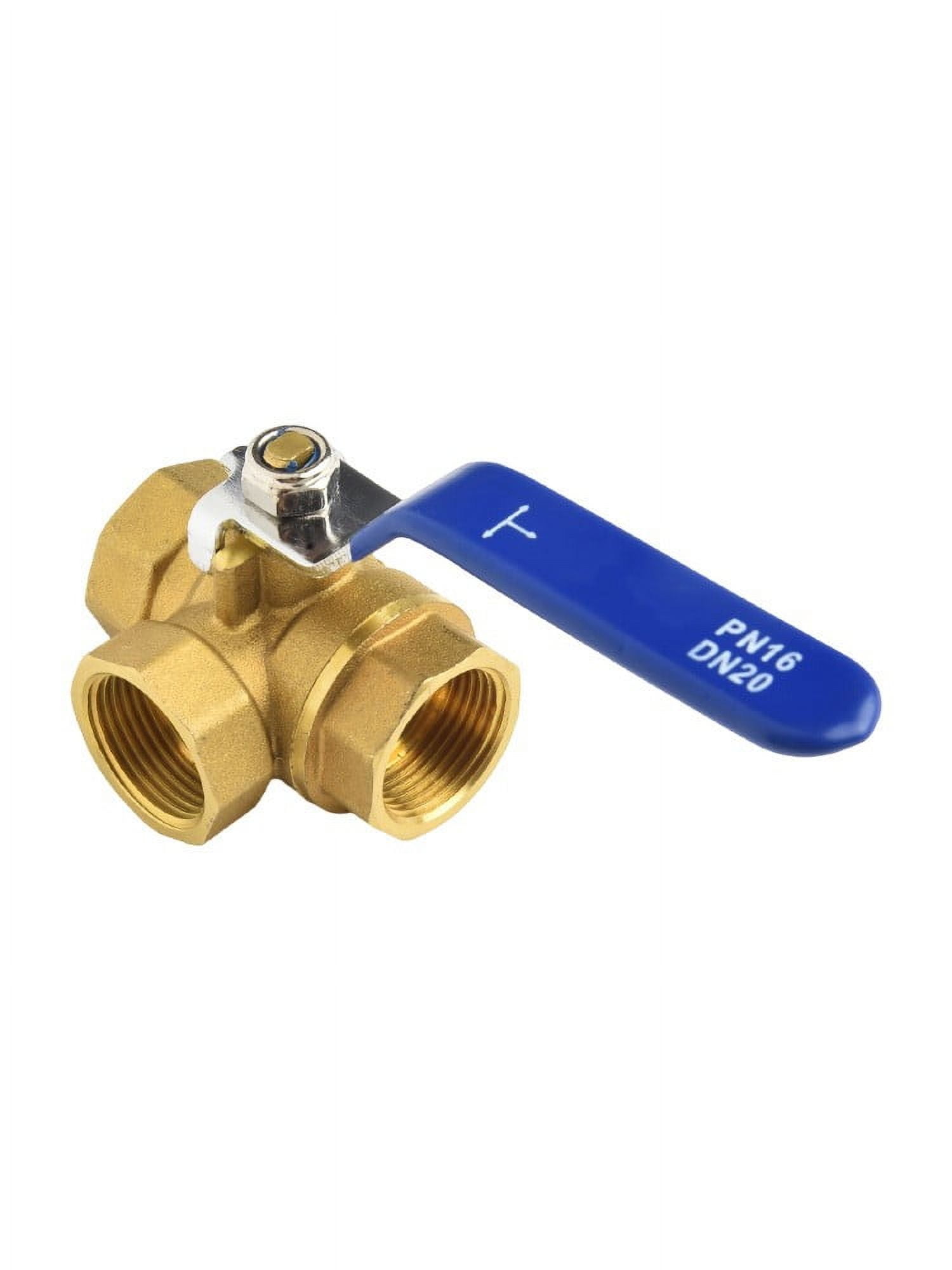 qiya 1 pc 3-Way DN20(T-Port) Pipe T-Type Brass Ball Valve 3/4" for BSP ...