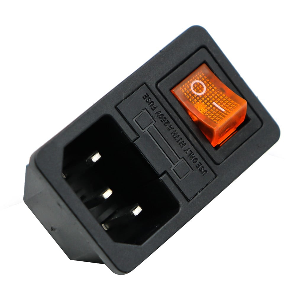 qiya 10A 125V Power Outlet Inlet Modular Plug with 5 x 16AWG Wiring 3 ...