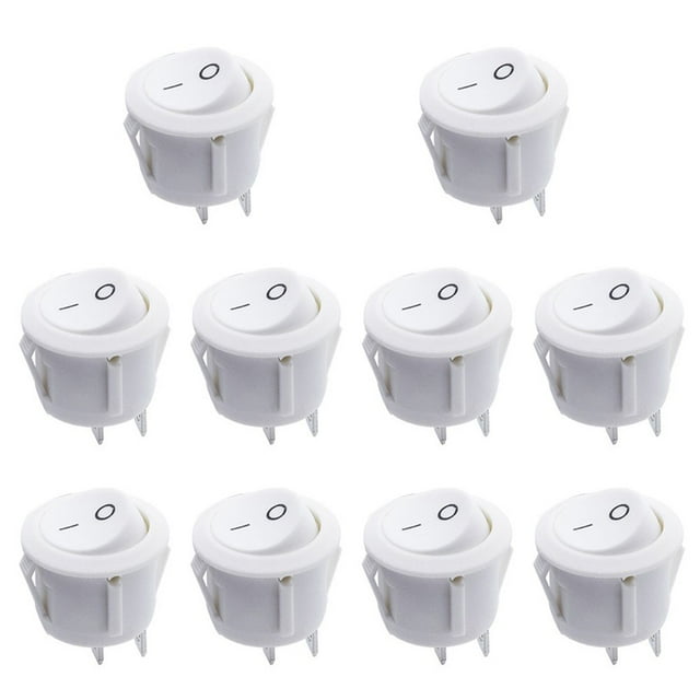 qiya 10PCS 12v Round Rocker Switch ON/OFF 2 Pin SPST Camper Van Caravan ...