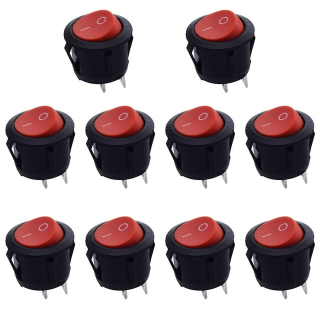 qiya 10PCS 12v Round Rocker Switch ON/OFF 2 Pin SPST Camper Van Caravan ...