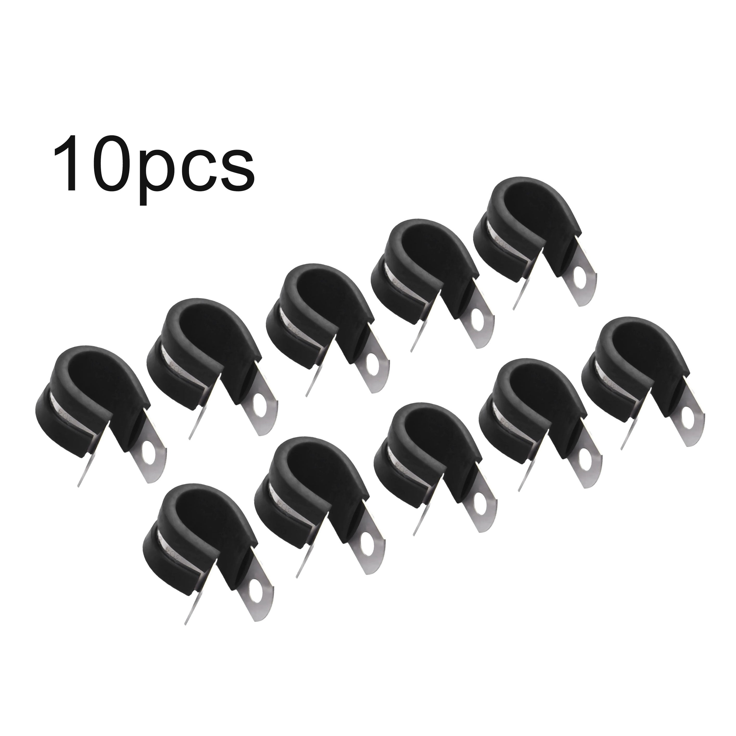 qiya 10pcs 12-20mm Rubber Lined Pipe Clamps P Clips Cable Mounting Clip ...