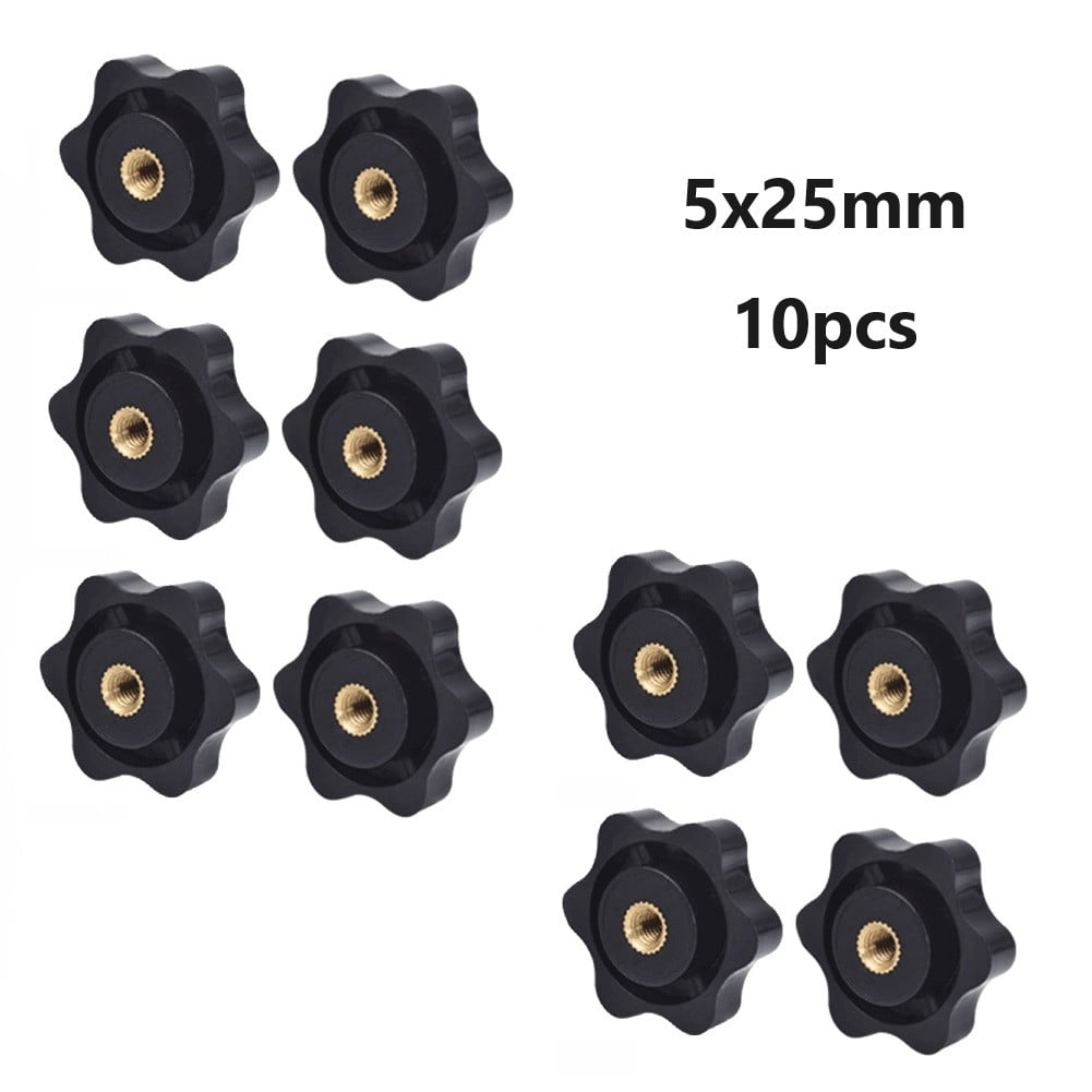 qiya 10pcs Plum Hand Tight Nut Star Mechanical Black Thumb Nut Clamping ...