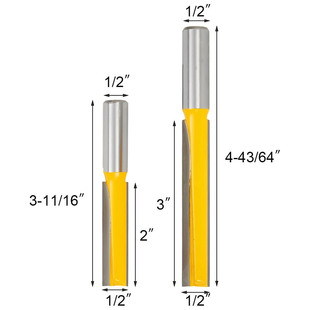 qiya 12mm 1/2 Inch Long Rod Cleaning Bottom Router Bit Milling Cutter ...