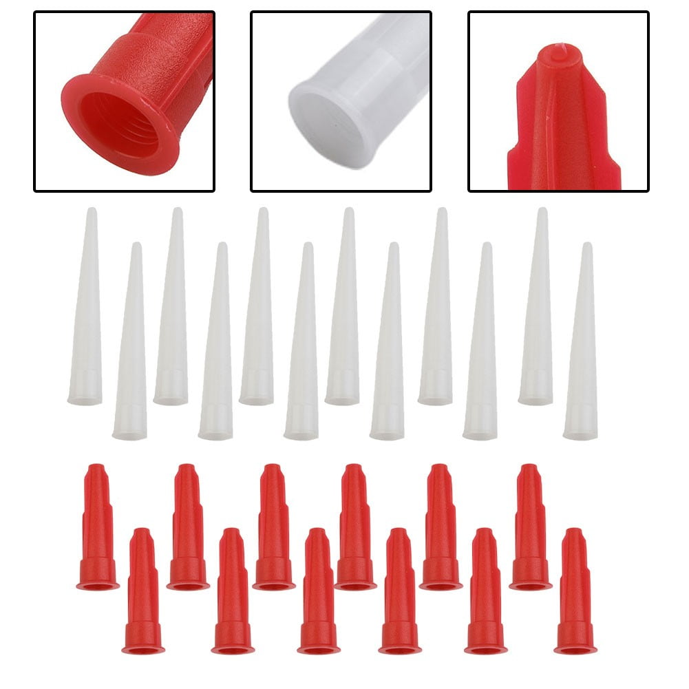 qiya 12pcs Caulking Gun Nozzles Spare Silicone Nozzle Re-Sealable ...