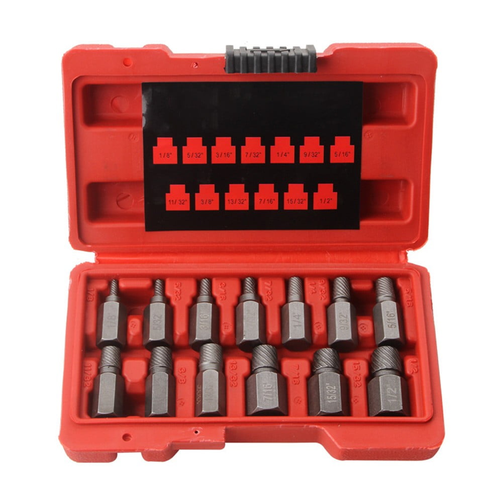 qiya 13Pcs Screw Extractor Set Damaged Broken Bolt Screw Extractor Hex ...