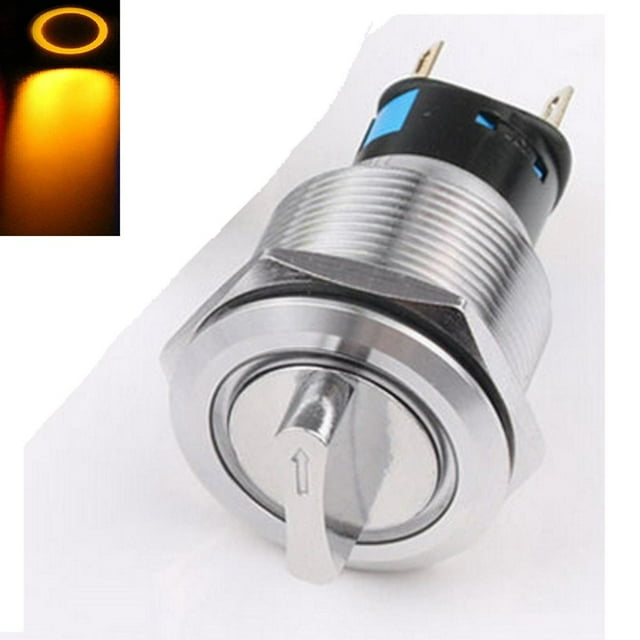 qiya 19mm Rotary Switch Latching 2Positions 1NO1NC 12-24V Push Button ...