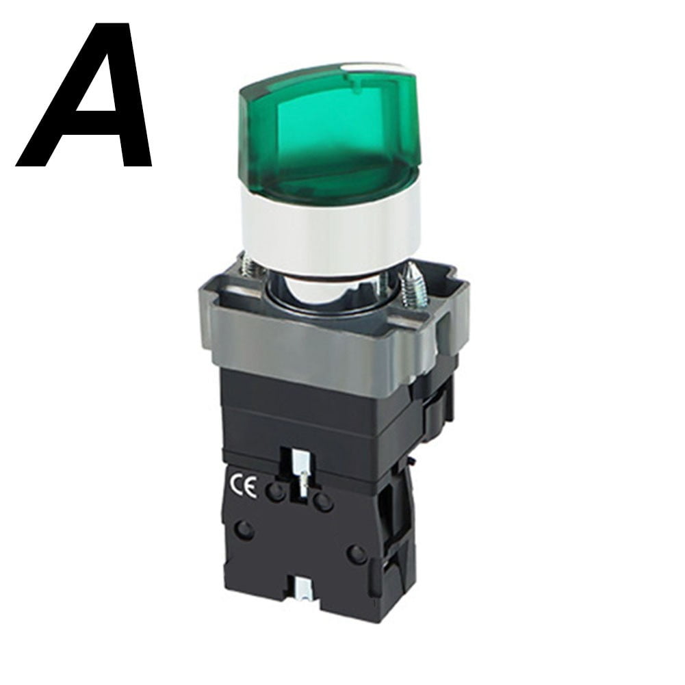 qiya 1pcs 22MM 24V/220V Knob Switch Button LED Light Rotary Switch Self ...