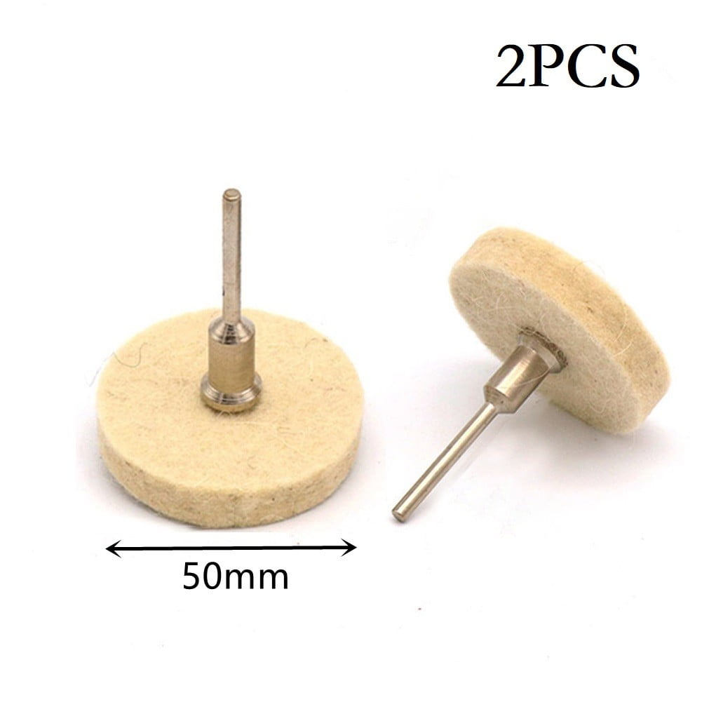 qiya 2 Pcs Polishing Bit Buffing Wheel 2inch 50mm Cloth/wool T Style ...