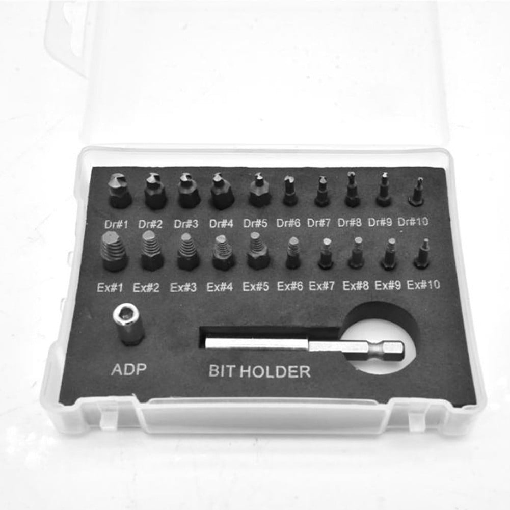 qiya 22Pc Damaged Screw Extractor Stripped Screws Remover Broken Rusty ...