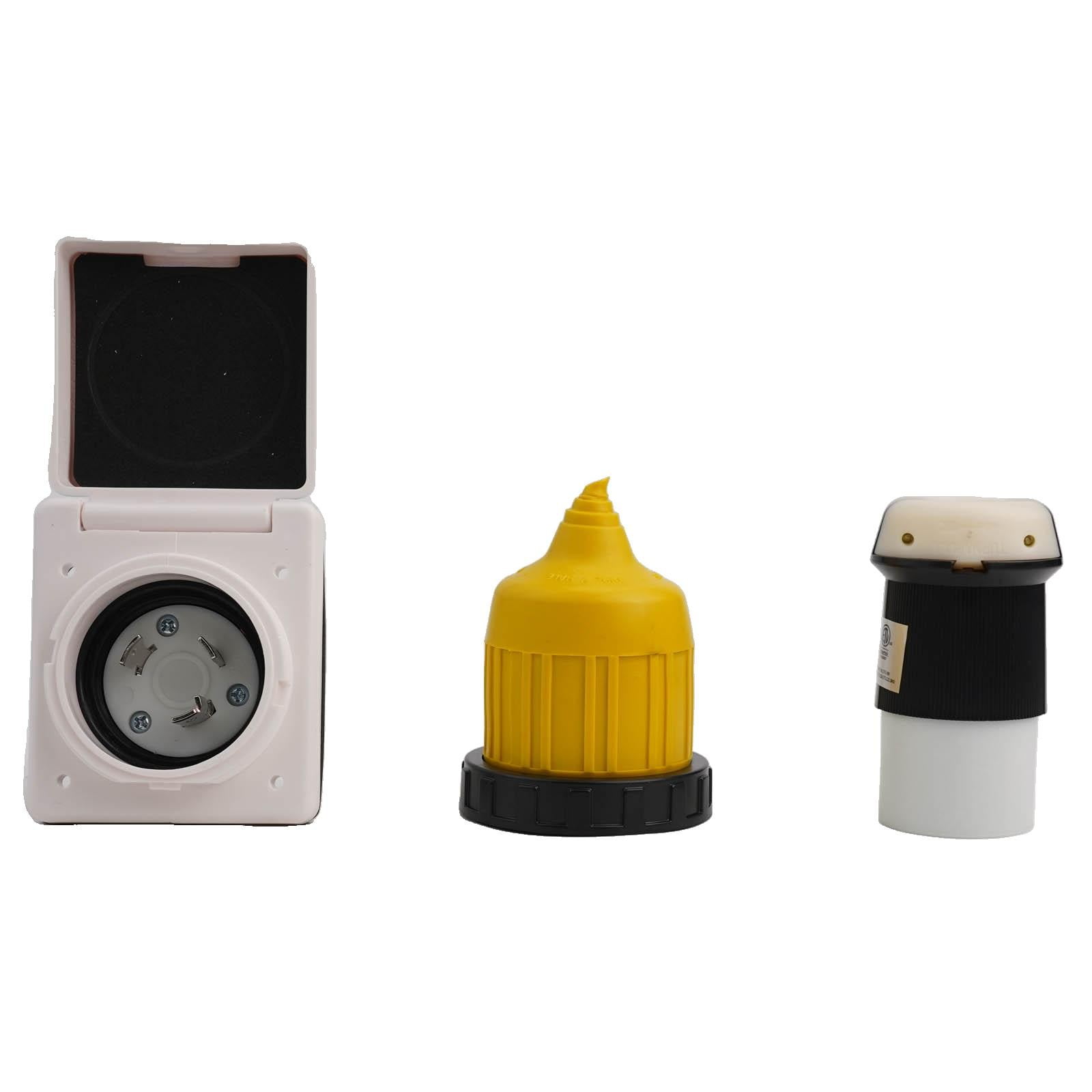 qiya 30 Amp RV Power Cord Connector Lock with Boot Inlet Female End ...