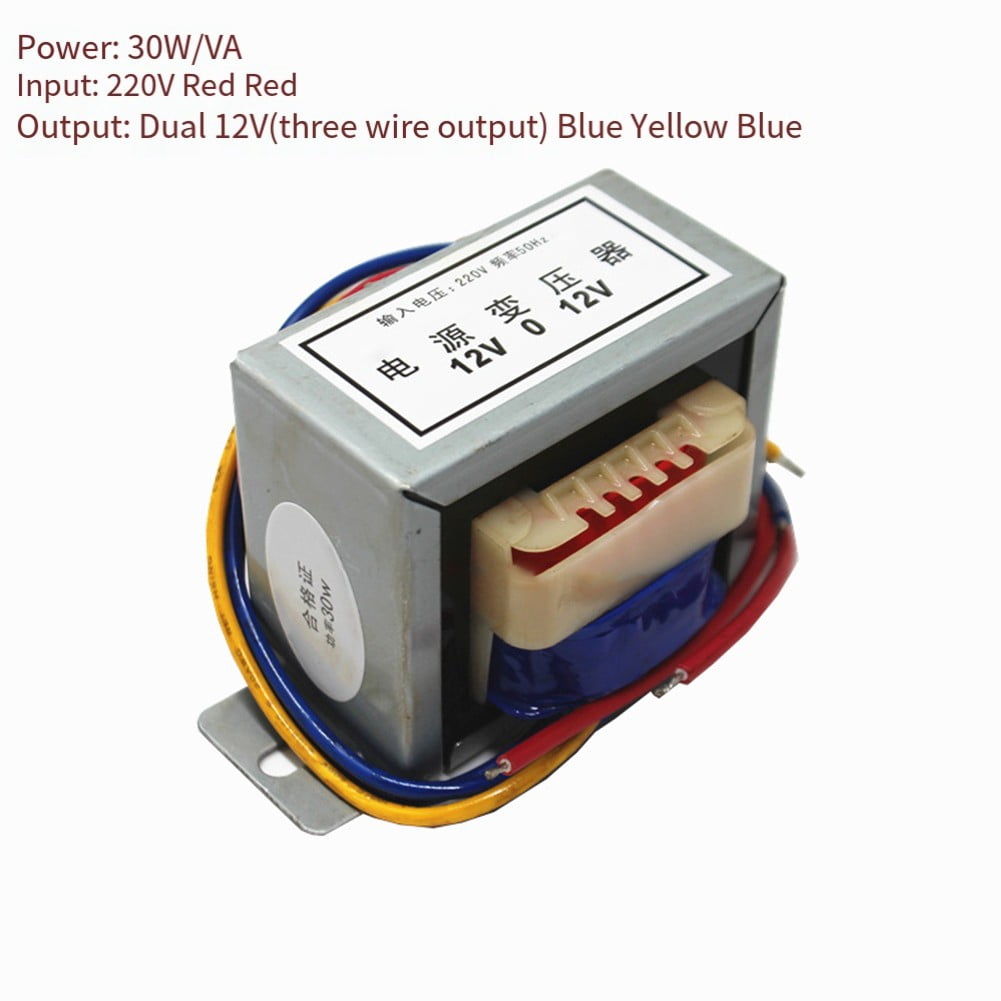 qiya 30W Single/dual Phase EI Power Transformer AC 220V To AC 12V/24V ...