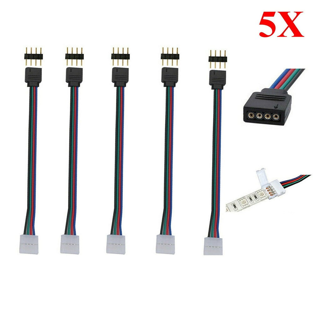 qiya 5PCS 15cm 4 Pin 4 Pin 5050 3528 LED RGB Light Strip Extension ...