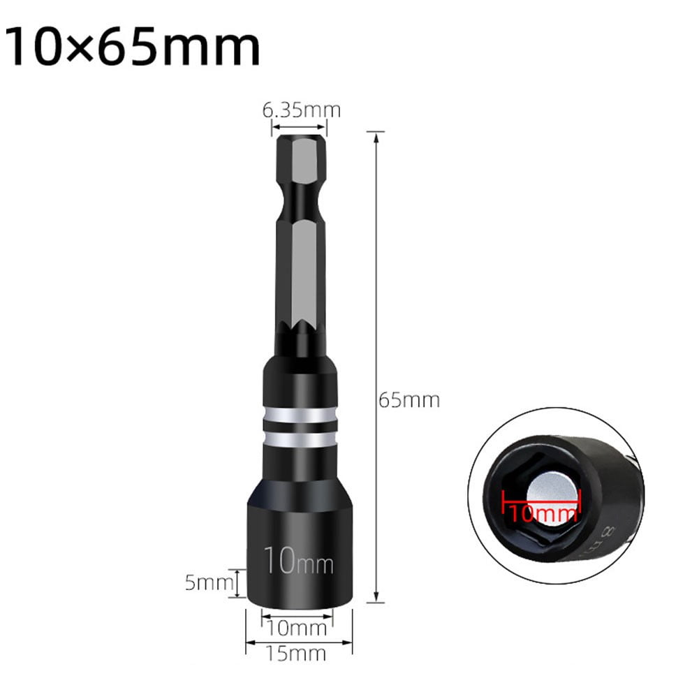 qiya 8mm Magnetic Nut Screwdriver Socket Bit Hex Shank Driver Adapter ...