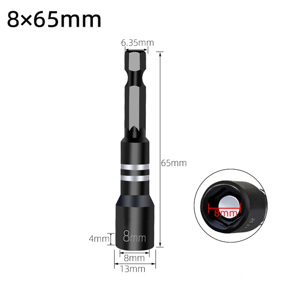 qiya 8mm Magnetic Nut Screwdriver Socket Bit Hex Shank Driver Adapter ...