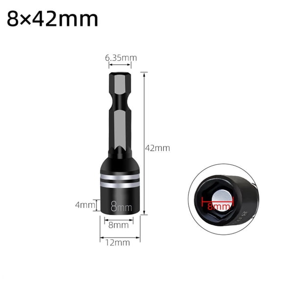 qiya 8mm Magnetic Nut Screwdriver Socket Bit Hex Shank Driver Adapter ...
