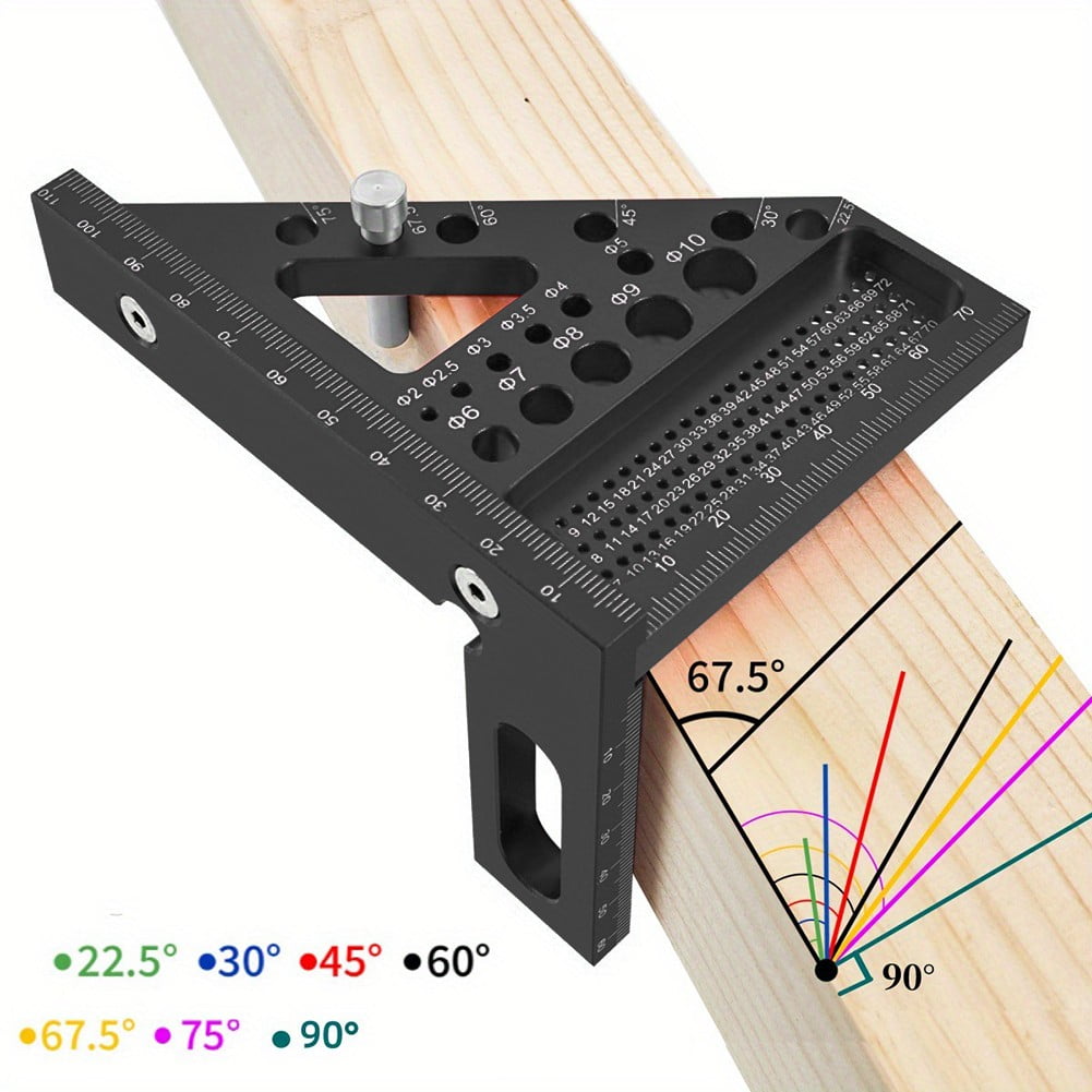 qiya Carpenter Square Woodworking Square Protractor Aluminum Miter ...