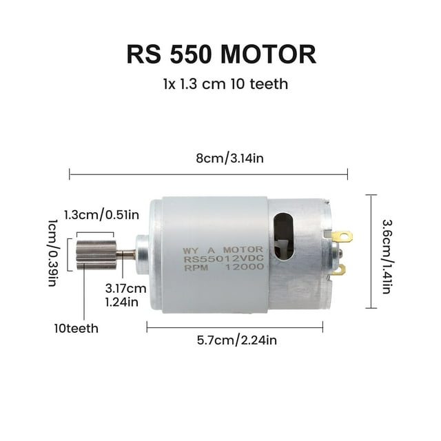 qiya Children Electric Car Motor 550 RS390 RS380 12V 6V DL555 24V 10 ...