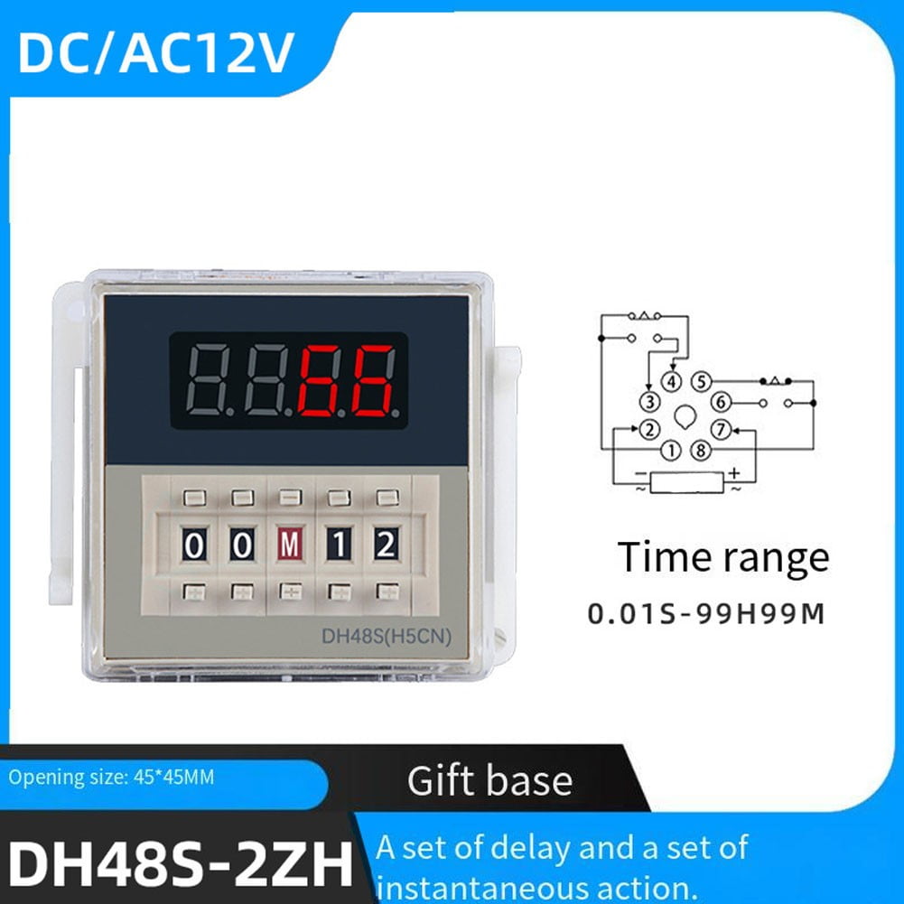 qiya DH48S 2ZH LED Digital Timer Relay 8 Pin Delay Device 0 01S 99 99H ...