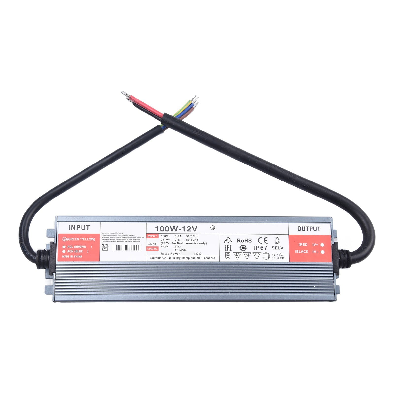 qiya LED Driver AC/DC IP67 Waterproof Lighting Transformers Outdoor CV ...