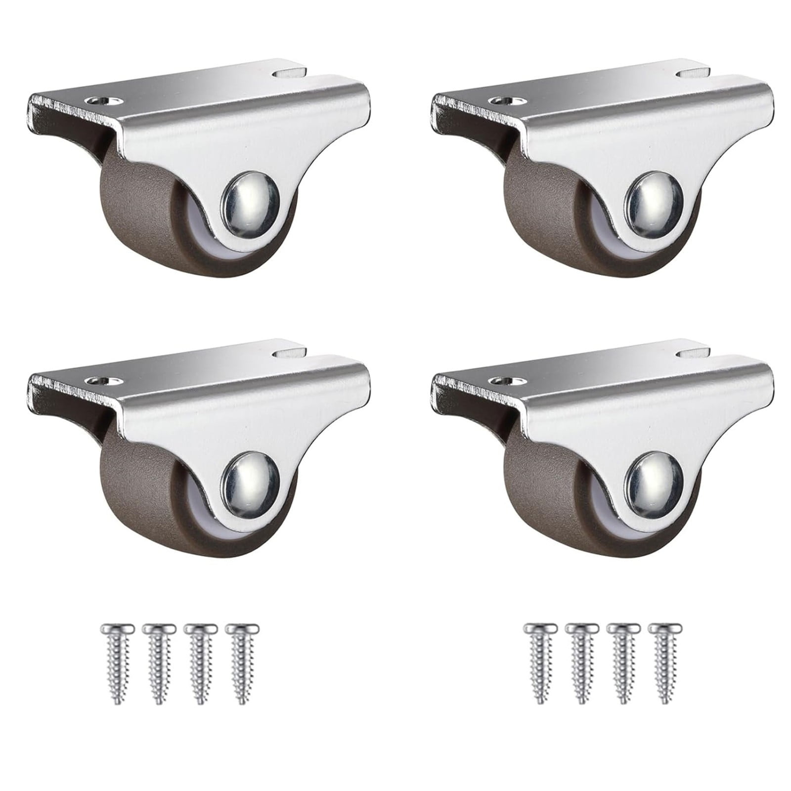 qiya Low Profile 1 Inch Casters Set of 4 for Cabinets and Small For ...