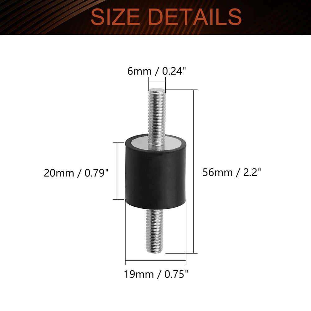 qiya Rubber Vibration Isolator Mount Male Anti Shock Damper M3 M5 M6 ...