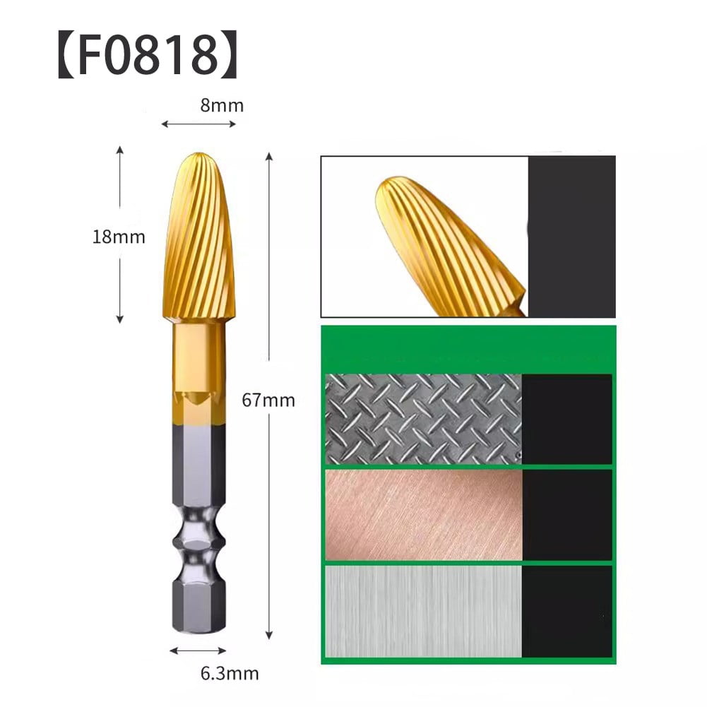 qiya Single And Dual-Slot Rotary Rasp Drill Bit Milling Cutter 6.3mm ...