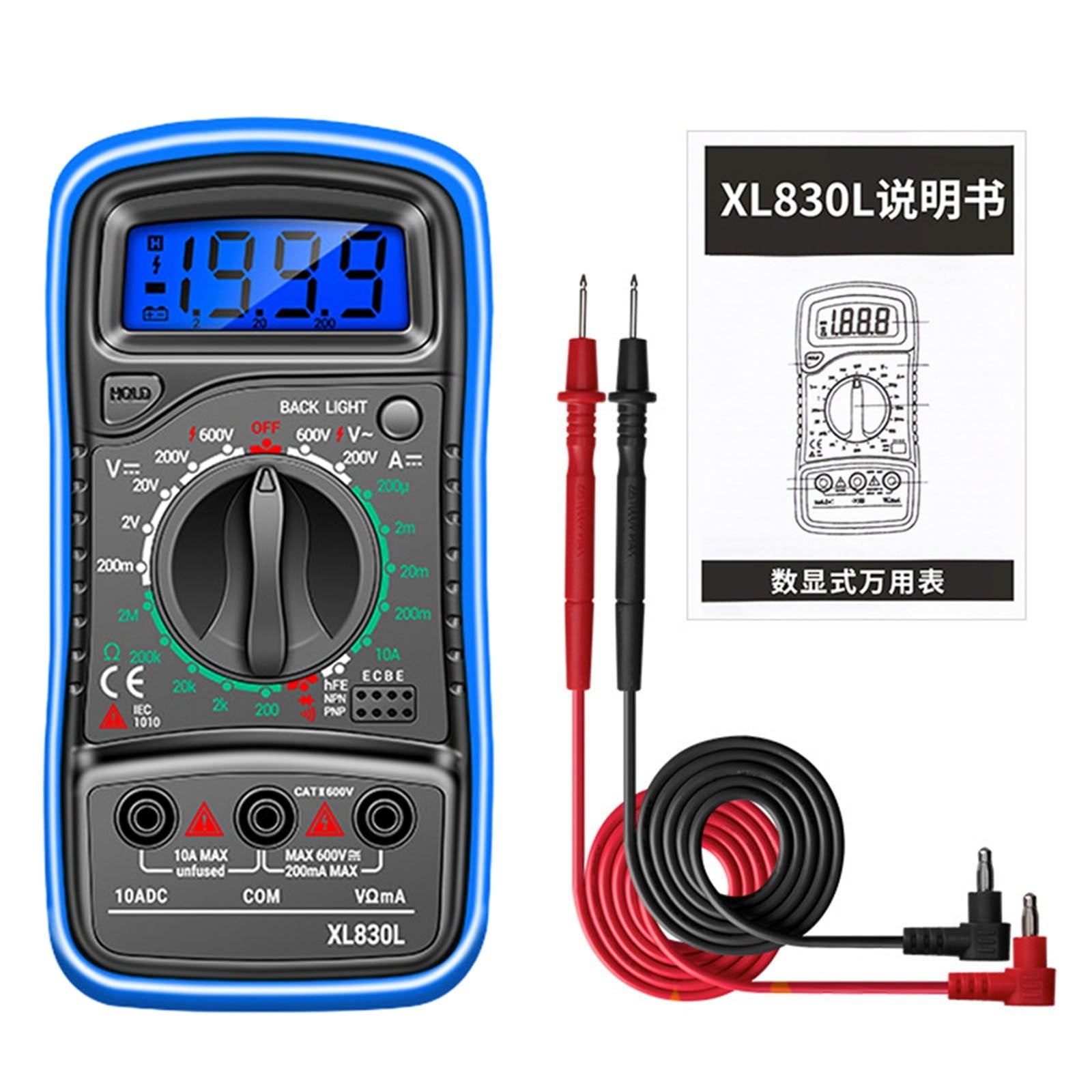 qiya XL830L Multifunctional Digital Multimeter Voltage Current Meter ...
