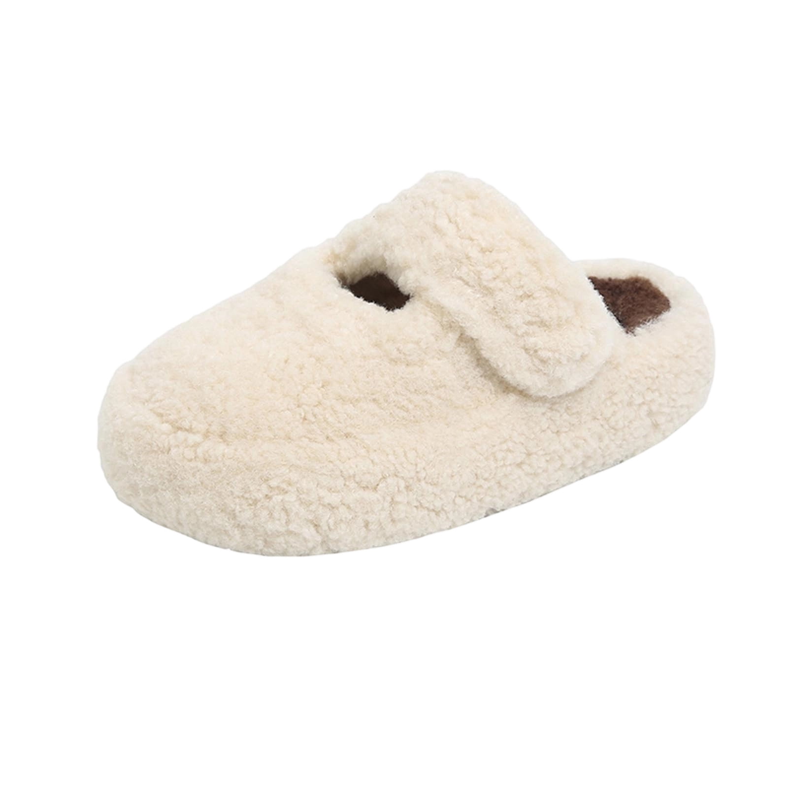 qkdmdw Beige Women'S Cozy Furry Slippers With Letters, Plush Velvet ...