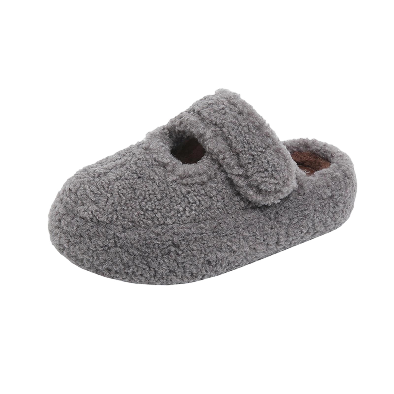 qkdmdw Gray Women'S Cozy Furry Slippers With Letters, Plush Velvet ...