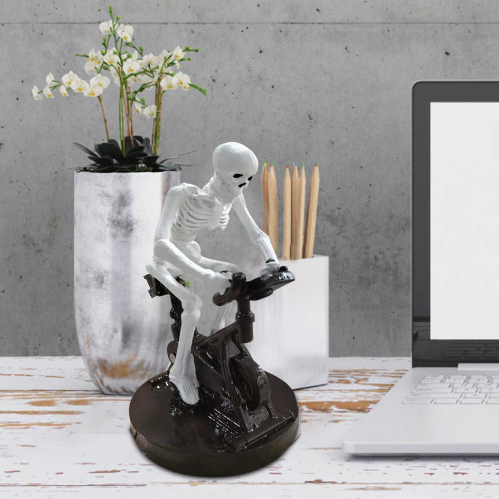 qkdmdw Halloween Skeleton, Animated Skeleton Riding Bike Funny ...