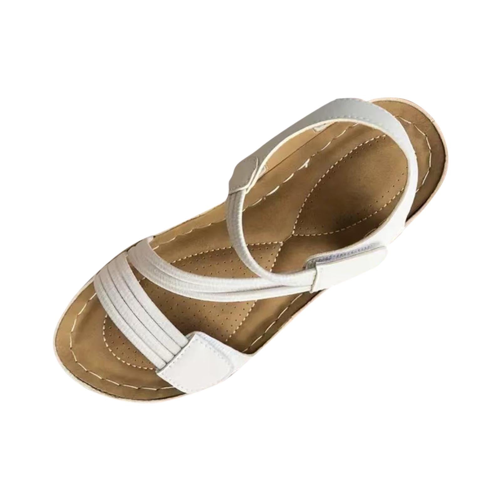 qkdmdw White Women'S Casual Beach Sandals Platform Wedge Heel ...