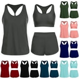 qolati 3 Piece Tankini Swimsuits for Women Sporty Swimsuit with ...