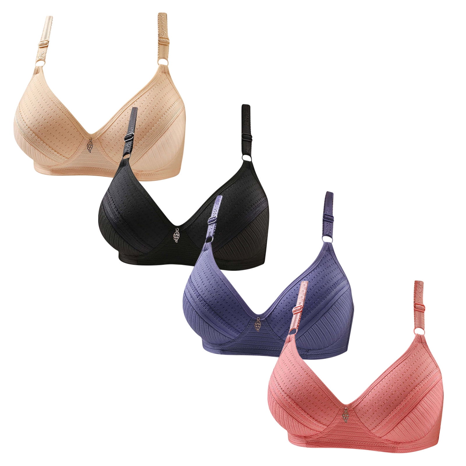 qolati 4 Pack Push Up Seamless Bras for Women No Underwire Support and ...