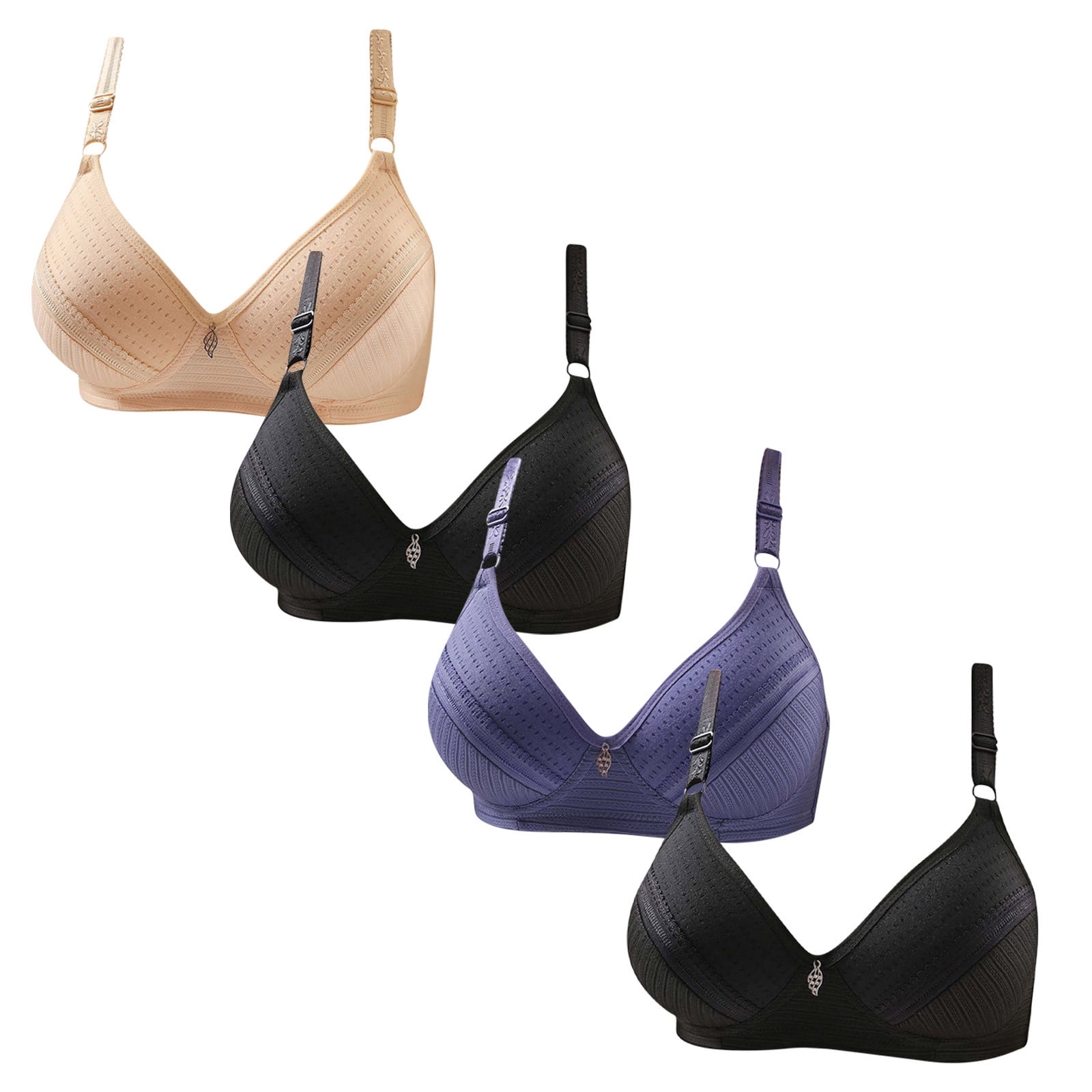 qolati 4 Pack Push Up Seamless Bras for Women No Underwire Support and ...