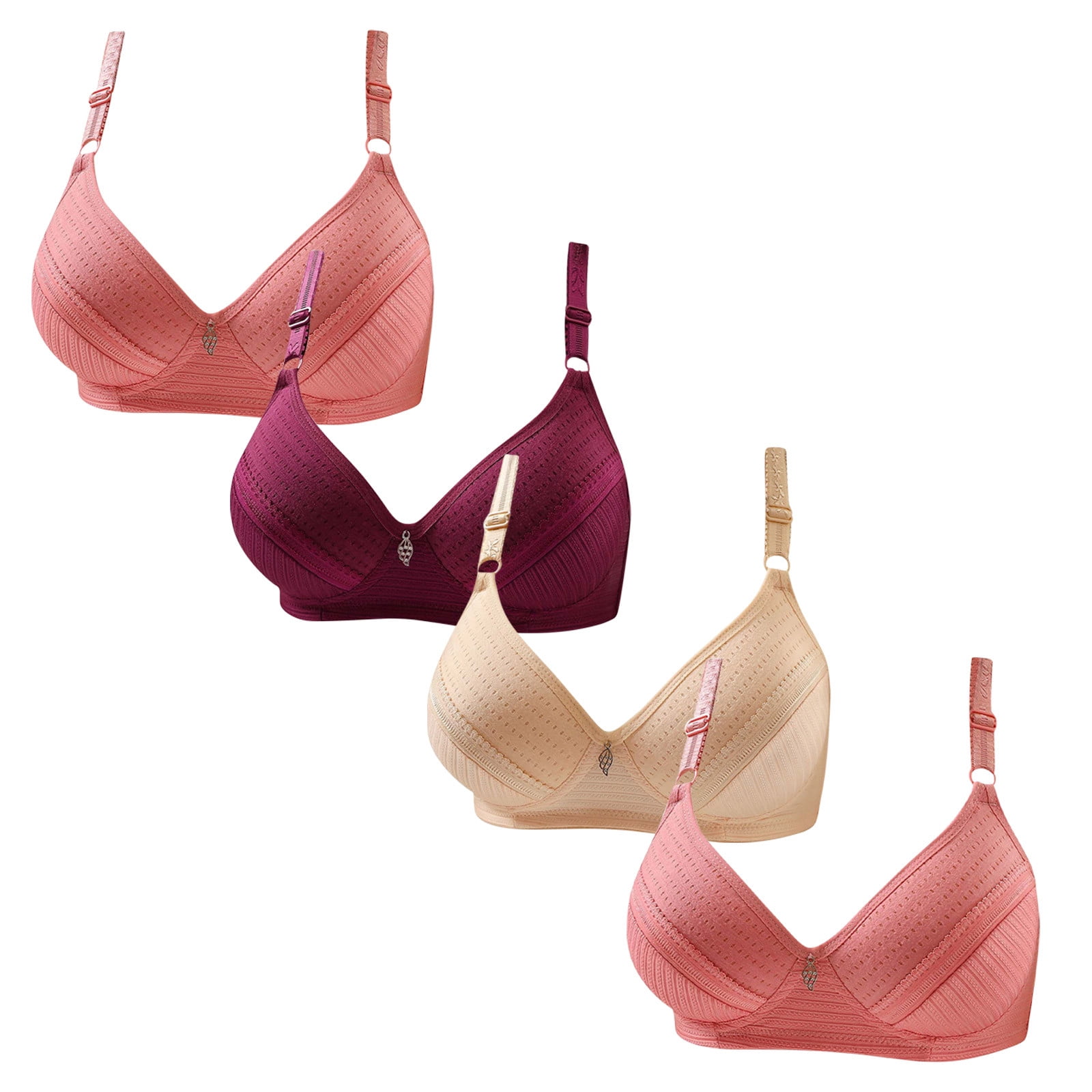qolati 4 Pack Push Up Seamless Bras for Women No Underwire Support and ...