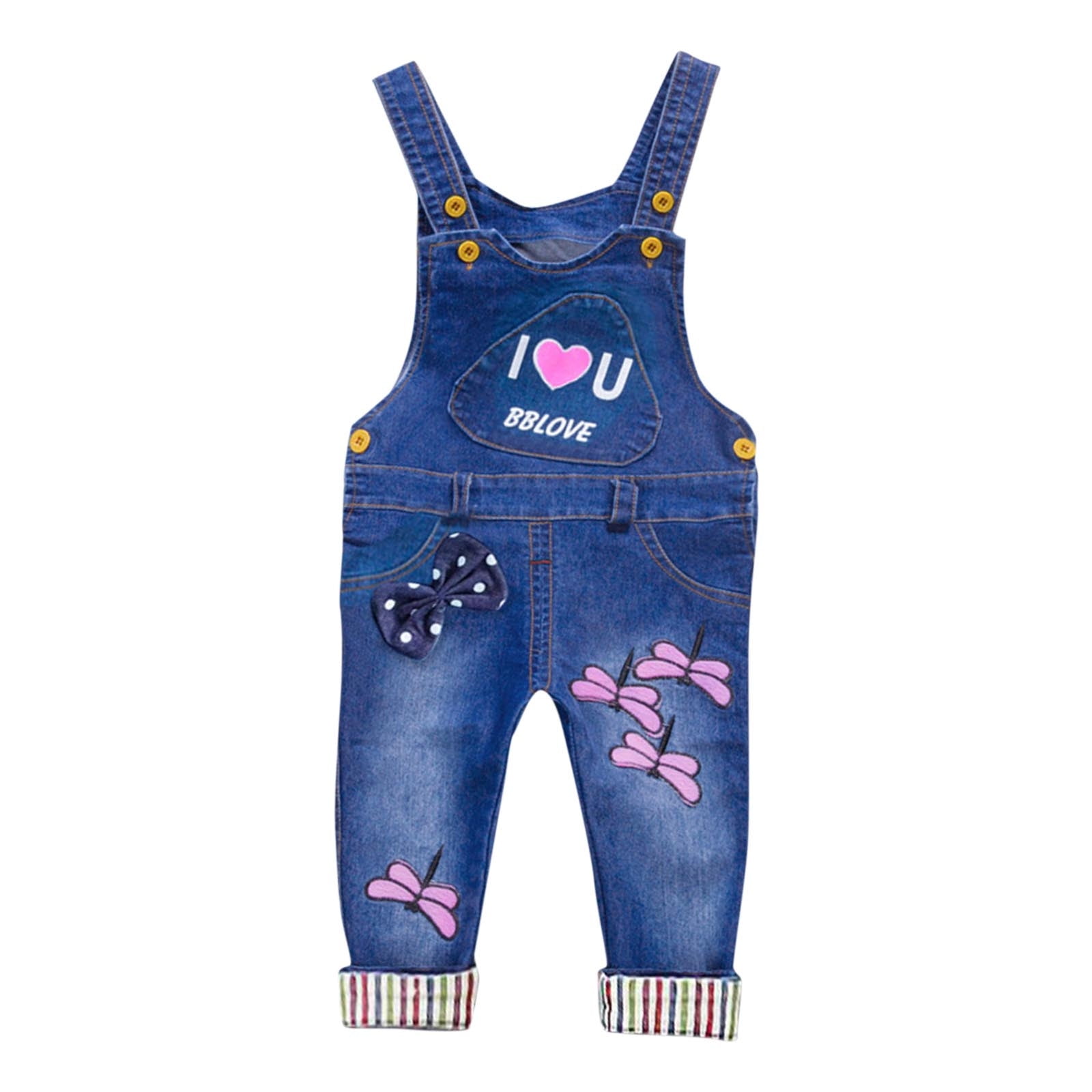 qolati Baby Toddler Boys Adjustable Denim Pants Newborn Kids Denim ...